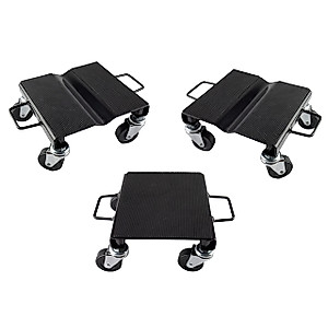 VCT PRO #01131 3Pc 1500lb Capacity Heavy Duty V-Slide Anti-slip Rubber Pads Snowmobile Dolly Set