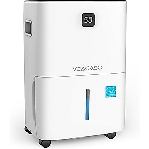 70 Pints Dehumidifiers for Home, VEAGASO 5,000 Sq.Ft Dehumidifier for Basement with Drain Hose, Large Room, Bathroom, Closet, Intelligent Humidity Control, 2023 Most Efficient, White