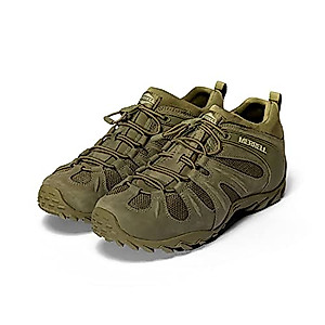 Merrell Men's Cham 8 Stretch Tactical Industrial Shoe, Dark Olive, 12