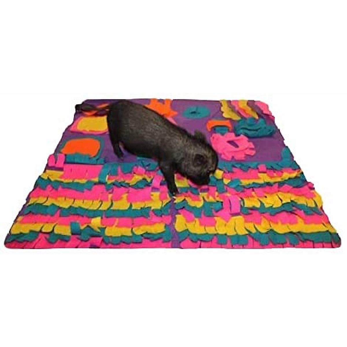 Piggy Poo and Crew Snuffle Mat for Dogs Pigs Rabbits or Other Small Pets - Made in USA - 36" x 36" - Non-Skid Backing