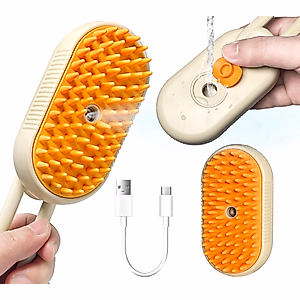 Cat/Dog Shedding Brush - Steam Grooming Brush with Water Spray, Hair Removal Comb for Pets (brown)