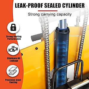 VisHomeYard Pallet Truck Trolley, Lift Table, 440 lbs 35.4“ Max Lift with 8” Wheels, Swivel Casters, Hand Forklift