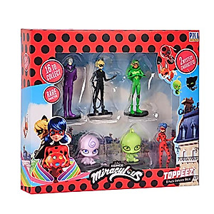 P.M.I. Miraculous Ladybug Designs Topeez | 8 Miraculous Ladybug Topeez Out of 16 Designs in 1 Pack | 6 Topeez and 2 Rare Hidden Mystery Topeez (Assortment B)