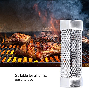 Smoker Tube Grill 304 Generator Pipe Bbq Hex Smoke Box Smoke Tube Tools Fruitwood for Stainless Steel Pipe Tube Smoky Grilled Smokers (Length 15.4CM*Height 5CM [order selection:)