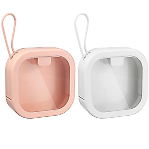 ULTECHNOVO Hair Tie Organizer, Box Clip Rubber Ornaments Dental Floss Hanging Swab Items Hair Ropes Small Case Mini Desktop for Storage Accessories Portable Earrings Holder Cotton Band Rings