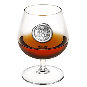 English Pewter Company 14.5oz Brandy Cognac Snifter Glass With Monogram Initial - Personalized Gift With Your Choice of Initial (W) [MON223]