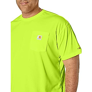 Carhartt Men's High-Visibility Force Relaxed Fit Lightweight Color Enhanced Short-Sleeve Pocket T-Shirt , Brite Lime, X-Large
