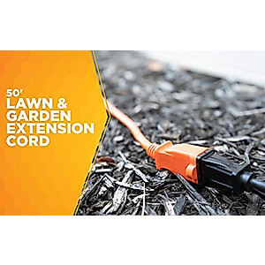 Woods Light Duty Extension Cord, 50Ft, 16 Gauge, General Purpose Cord, SJTW, Orange, 0723