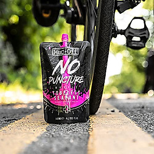 Muc Off No Puncture Hassle Tubeless Sealant, 1 Liter - Advanced Bicycle Tyre Sealant with UV Tracer Dye that Seals Tears and Holes Up to 6mm