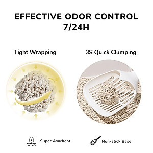 FUKUMARU Tofu Cat Litter Natural Unscented, Dust Free Cat Litter, Flushable Cat Litter Quick Clumping, Lightweight, Low Tracking Cat Litter Pellets, Effective Odor Control, 18 LBS (3 Packs)