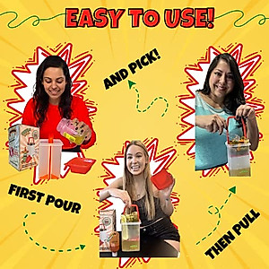 Jalapeno Container with Strainer Jar - Pickle Container with Strainer for Jalapeños, Chiles, Chamoy Pickle Food Storage | Pickle Jar with Strainer Flip 40 oz | Includes Hot Sauce Keychain | Pickle Pal