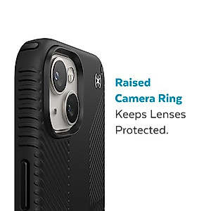 Speck iPhone 14 & iPhone 13 Case - Drop Protection, Scratch Resistant, Dual Layer Slim Phone Case for 6.1 Inch iPhones 14 - Built for MagSafe - Presidio2 Grip - Black/Black/White