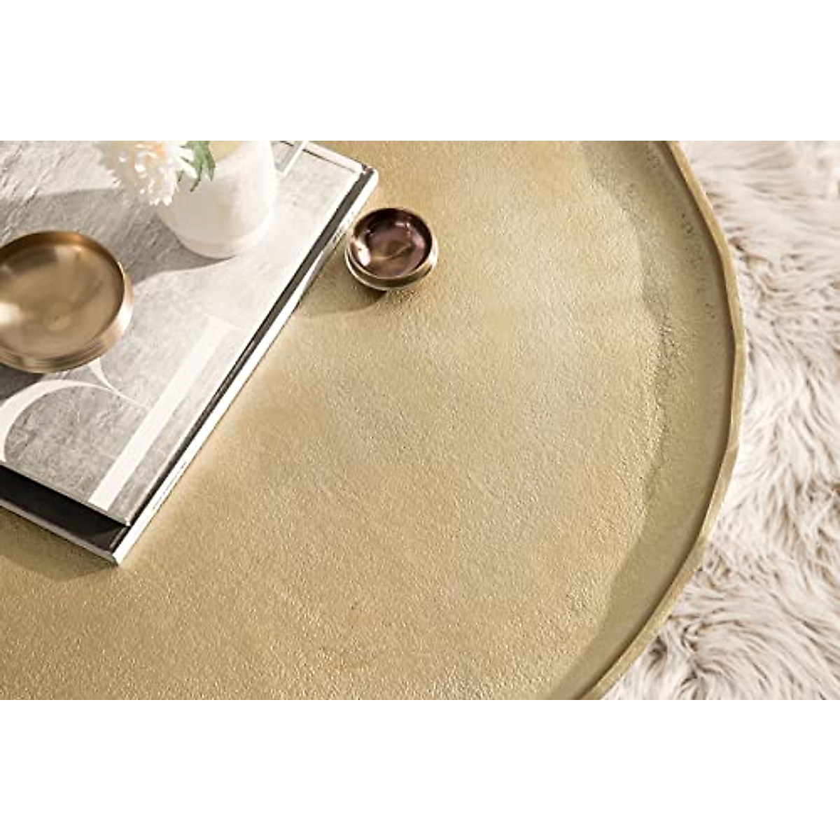 Kate and Laurel Alessia Modern Coffee Table, 25 x 25 x 15, Gold, Metal Coffee Table with Antique Detailing for Storage and Display