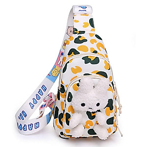 Hiflyer Kids Sling Bag, Kids Backpack Kawaii Bag Kids Travel Bag Chest Bag, Kids Crossbody Bag Mini Backpack for Girls (Green)