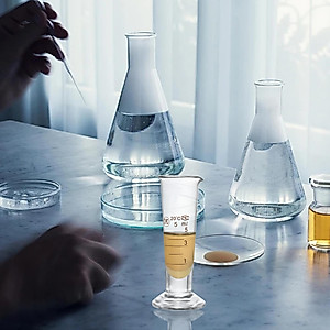 Professional Lab Graduated Measuring Cup with Spout 5ml Wide Mouth Glass Conical Beaker Thickened Borosilicate Beaker Heat Resistant (5ml) Transparent