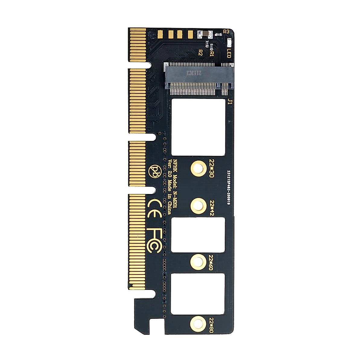 Cablecc NGFF M-Key NVME M.2 SSD to PCI-E Express 3.0 16x X4 Adapter Without Bracket Black