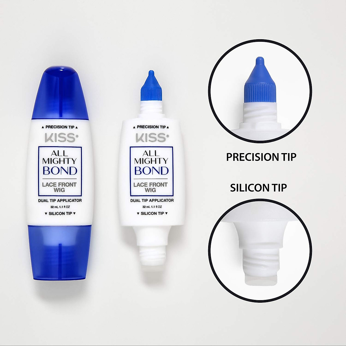 Red by Kiss All Mighty Bond Lace Front Wig Glue & Remover Set, Dual Tip Applicator, Instant Dry, Water Resistant, Strong Hold for Wigs, Frontals, Toupees, Safe for Sensitive Skin, Front Wig Remover