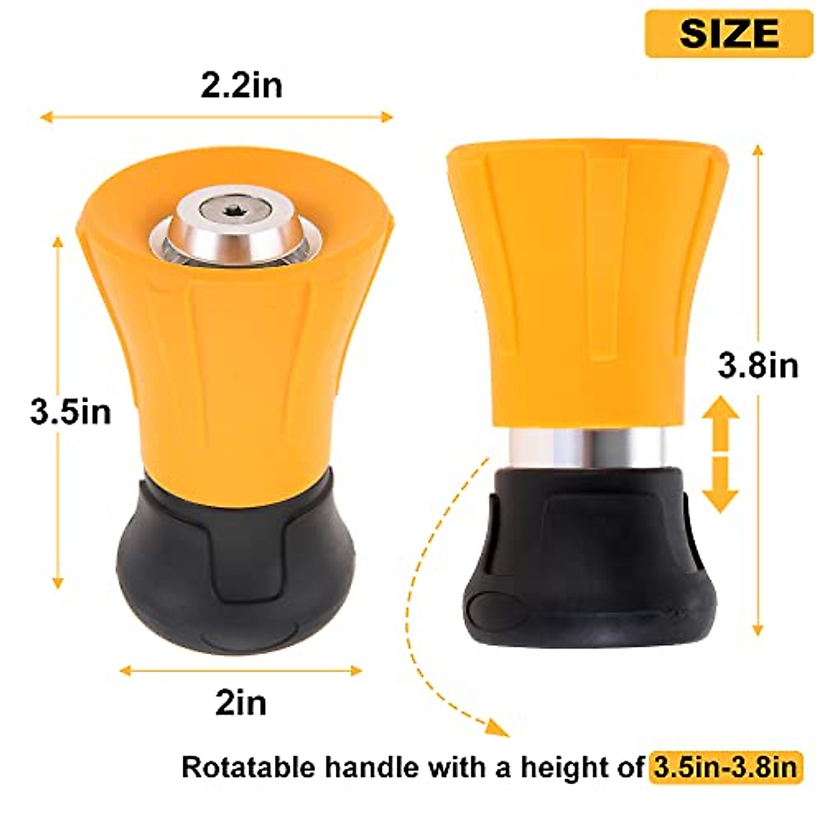 Hicello Fireman Hose Nozzle, Yellow Garden Hose Nozzle, High Pressure Sprayer Nozzle for Car Washing, Patio Cleaning, Watering Lawn and Garden, Universal Fit Garden Hoses