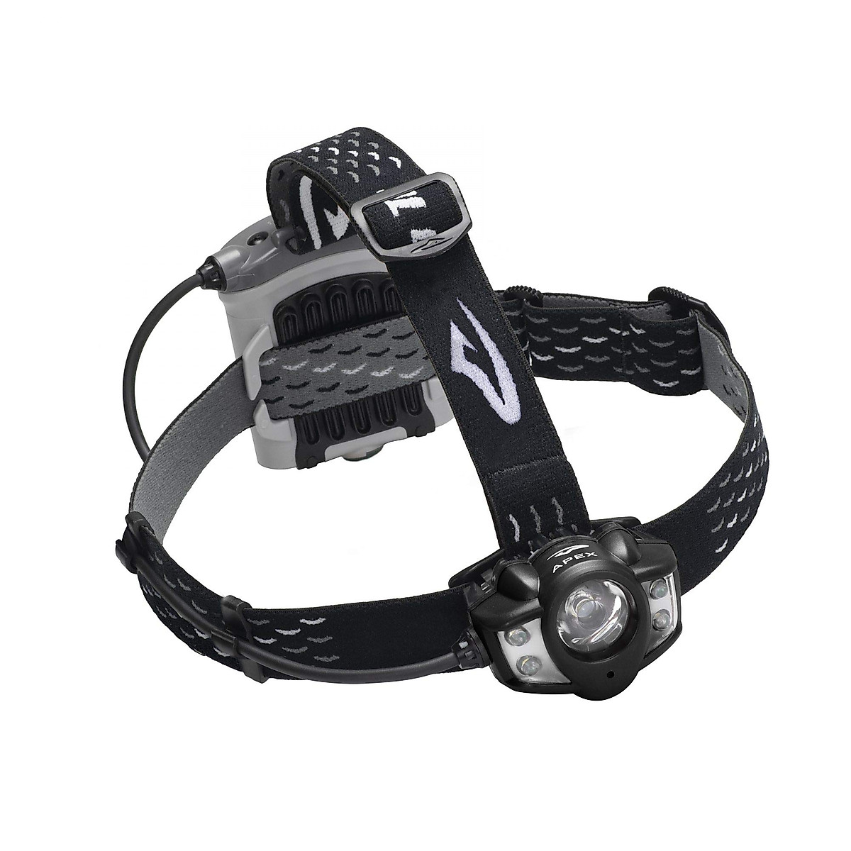 Princeton Tec Apex Headlamp with Dimmable 650 Lumens White Maxbright LED, IPX7 Water Resistance and 12 Hour Burn Time, Essential for Backpacking, Camping, Caving, and Safety, Black