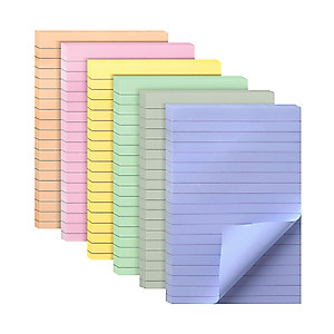 Mr. Pen- Lined Sticky Notes 4x6, 6 Pads, 45 Sheet/Pads, Morandi Colors, Sticky Notes with Lines, Sticky Note Pads, Sticky Pads, Sticky Notes Lined, Colorful Sticky Notes, Mr Pen Sticky Notes
