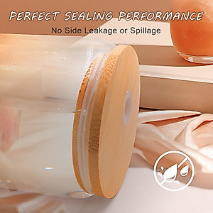 4 Pack Bamboo Lids For Glass Cups,Cymuber Reusable Wooden Lids for Glass Cups,Fit for 2.36 inch/60mm Internal Diameter Airtight Regular Mouth with Canning Lids for Drinking jars, Beer Glasses,Soda Can