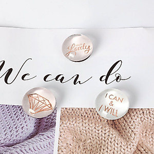 MEI YI TIAN Rose Gold Fridge Magnets Round Glass Magnets for Decorative Refrigerator, Dry Erase Board, Whiteboard Calendar Maps, 30mm(1.18") 6pcs/Pack