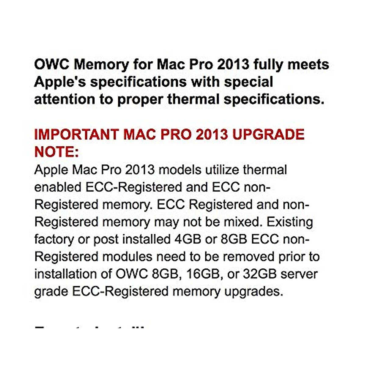 OWC 32GB (2X 16GB) 1866MHz PC3-14900 DDR3 ECC-R SDRAM Memory Upgrade Kit, ECC Registered Compatible with Mac Pro 2013 (OWC1866D3R9M32)