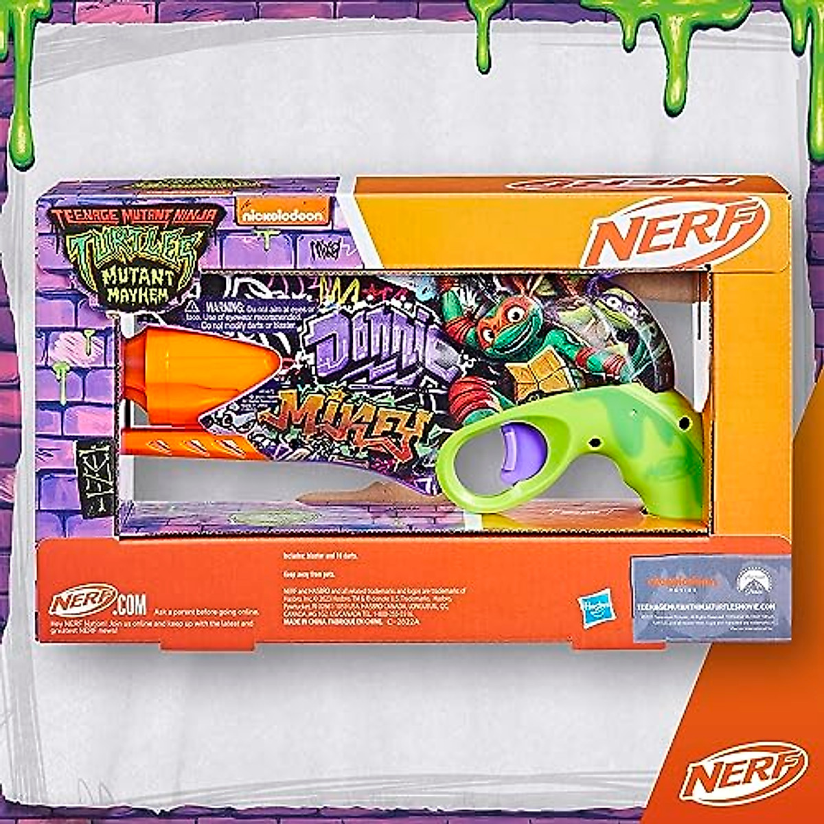 NERF Teenage Mutant Ninja Turtles Blaster, 10 Elite Darts, Toy Foam Blasters for 8 Year Old Boys & Girls & Up