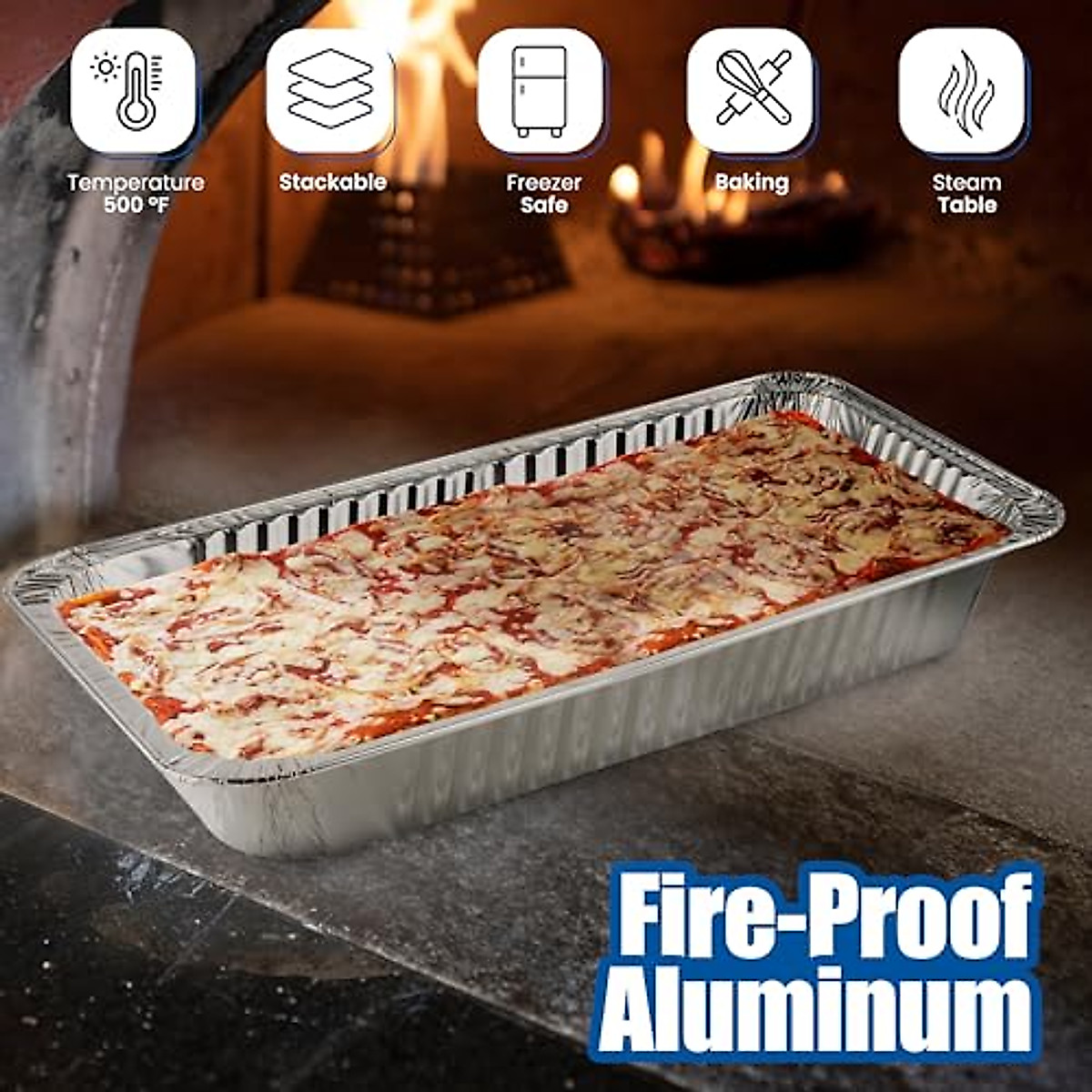 EHOMEA2Z Large Aluminum Pans (15 Pack) Full Size Deep Foil Disposable Durable Large Steam Table Pans for Baking Serving, Chafing Trays for Caterers, Bakeware 21 x 13 x 3