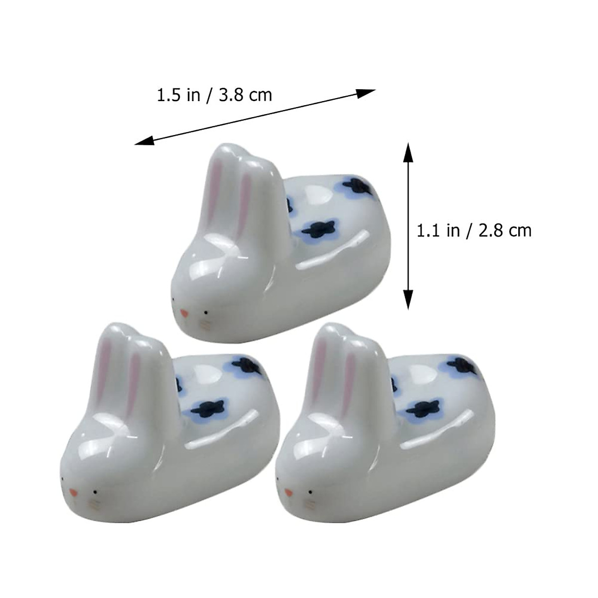 BESPORTBLE 3pcs Table Setting Chopstick Rest Rack Utensil Cutlery Pillow Rest for Chopsticks Easter Chopsticks Holder Miniature Cat Ceramic Rabbit Miniature Spoon Rest Cartoon Ceramics White