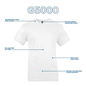 Gildan Men's Heavy Cotton T-Shirt, Style G5000, Multipack(X-Large) (3-count)(Pack of 1)