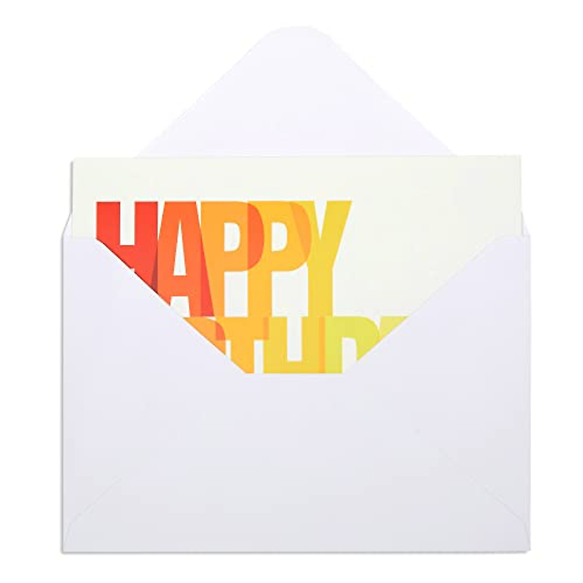 Best Paper Greetings 144 Pack Happy Birthday Cards Bulk Box Set with Envelopes for Students, Work, Office, Colorful Ombre Font (6 Designs, 4x6 In)