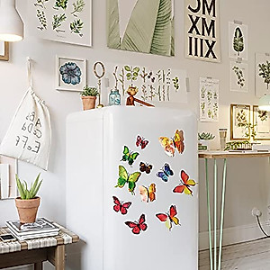 72 PCS Butterfly Wall Stickers, 3D Magnetic Removable Butterfly Wall Decals Fridge Magnet Murals Decoration for Kids Bedroom Nursery Classroom Party Wedding Decor (Multicolor)