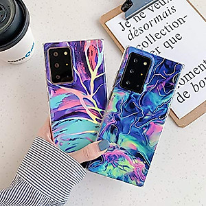 Sunswim for Galaxy S21 Plus Case Protective Cover Marble Phone Case for Women Girls Sparkle Slim Fit Shockproof Soft Silicone Rubber TPU Bumper Case for Samsung Galaxy S21 Plus 5G Case 6.7" 2021-Blue