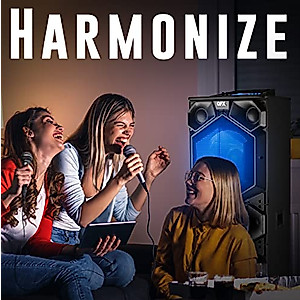 QFX E-1500 Professional Large Bluetooth Speakers | Portable PA Speaker System | Dual 15” Woofers, 1.5” Tweeter, and Party Lights