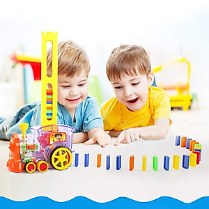 Domino Train, Domino Blocks Set, Building and Stacking Toy Blocks Domino Set for 3-7 Year Old Toys, Boys Girls Creative Gifts for Kids
