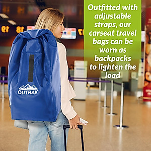 Car Seat Travel Bag with Backpack Straps – Protective Airport Approved Airplane Baggage Gate Check Luggage Storage Sack for Traveling with Booster or Carseat – Universal 2-in-1 Carrying Jacket System