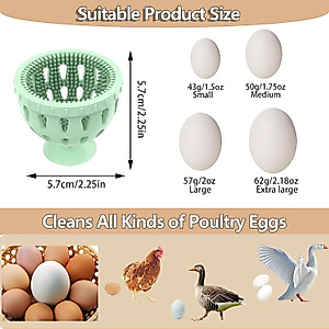 KITHELP Egg Brush Cleaner, Silicone Egg Cleaner for Fresh Eggs, Soft Egg Washer Rotary Egg Washer Reusable and Easy to Clean Egg Washing Brush for Egg Duck Egg Goose Egg (Green)