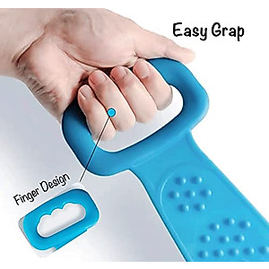 Silicone Bath Towel Back Brush Scrubber Exfoliating Scrub Body Wash Dual Side, Back Cleaner for Shower, Silicone Scrubber Body, Blue Color, 1PCs.