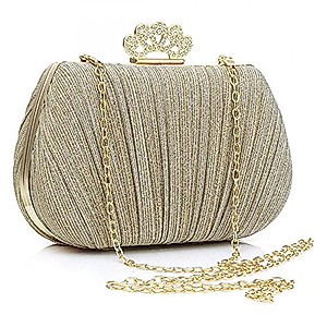 Evening Clutch Bag, Elegant Clutch Purses for Women Wedding Cocktail Party Handbag Clutch Wallets (Silver)