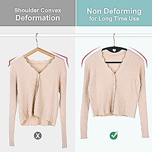 Velvet Clothes Hangers, ESEOE 50 Pack No Shoulder Bumps Suit Hangers with Swivel Hook, Ultra Thin Space Saving, Wide for Coat, Sweaters, Jackets, Shirt, Pants, Dresses (Black with Gold Hook)