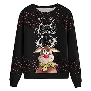 for Lady Autumn T-Shirt Baggy Round Club Top Button Fly Lounge Contemporary/Comfortable Tunic Tops Button Up Black