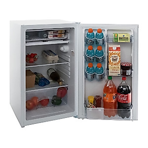 West Bend WBR44W Mini Fridge Compact Refrigerator for Home Office or Dorm, with Reversible Door, Energy Star Rated, 4.4 Cubic Feet, White