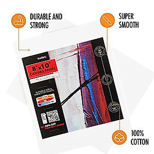 Neliblu White Canvases for Painting - Pack of 12, 8x10 Inches - Cotton Painting Canvas Boards for Oil and Acrylic Painting, Art Canvas for Dry and Wet Canvas Painting | White Canvas Board for Kids