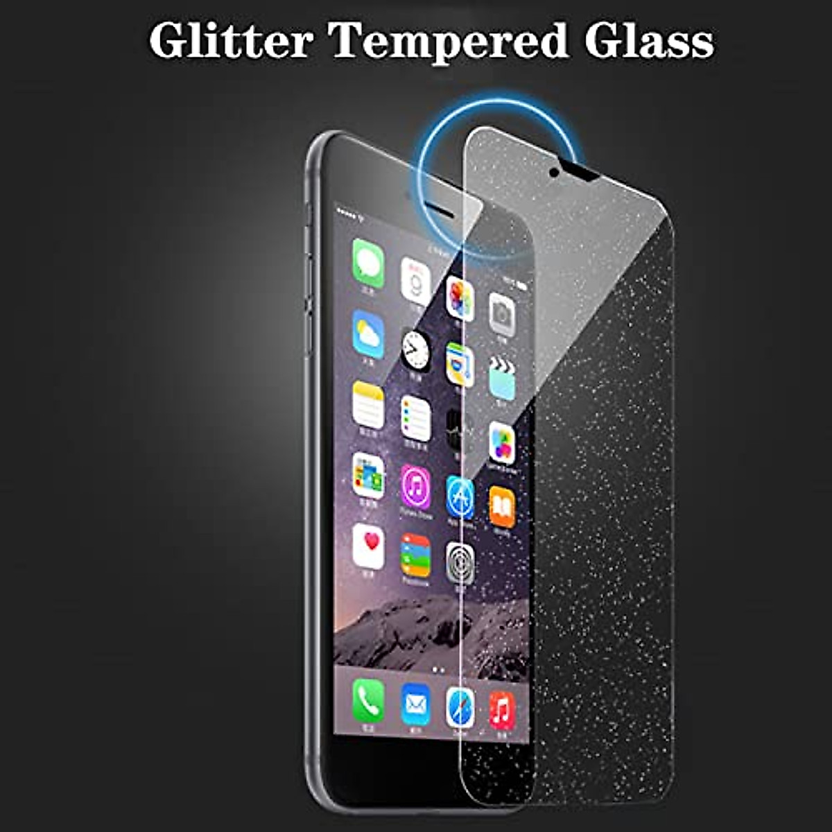 WIRIXSYD 2PCS Glitter Screen Protector suit for iPhone 14 Pro max, Diamond Bling Shiny Sparkling Tempered Glass Suit for iPhone 14 pro max 6.7 Inch