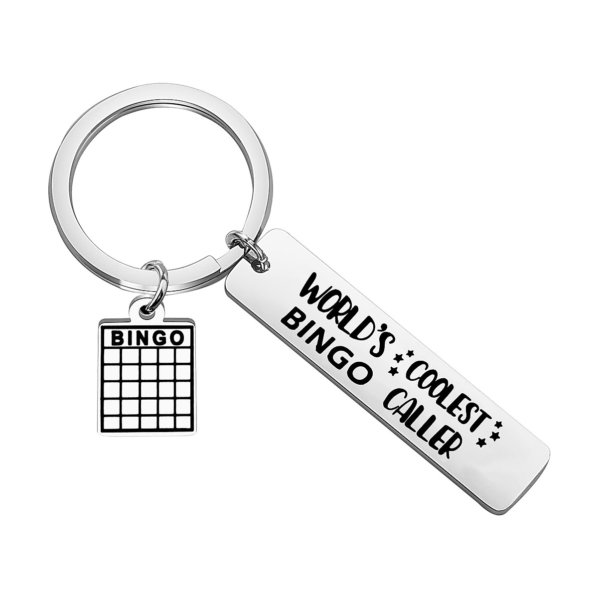 WSNANG Funny Bingo Player Gift World's Coolest Bingo Caller Keychain Bingo Winner Gift Bingo Lover Gift (Bingo Caller KC)