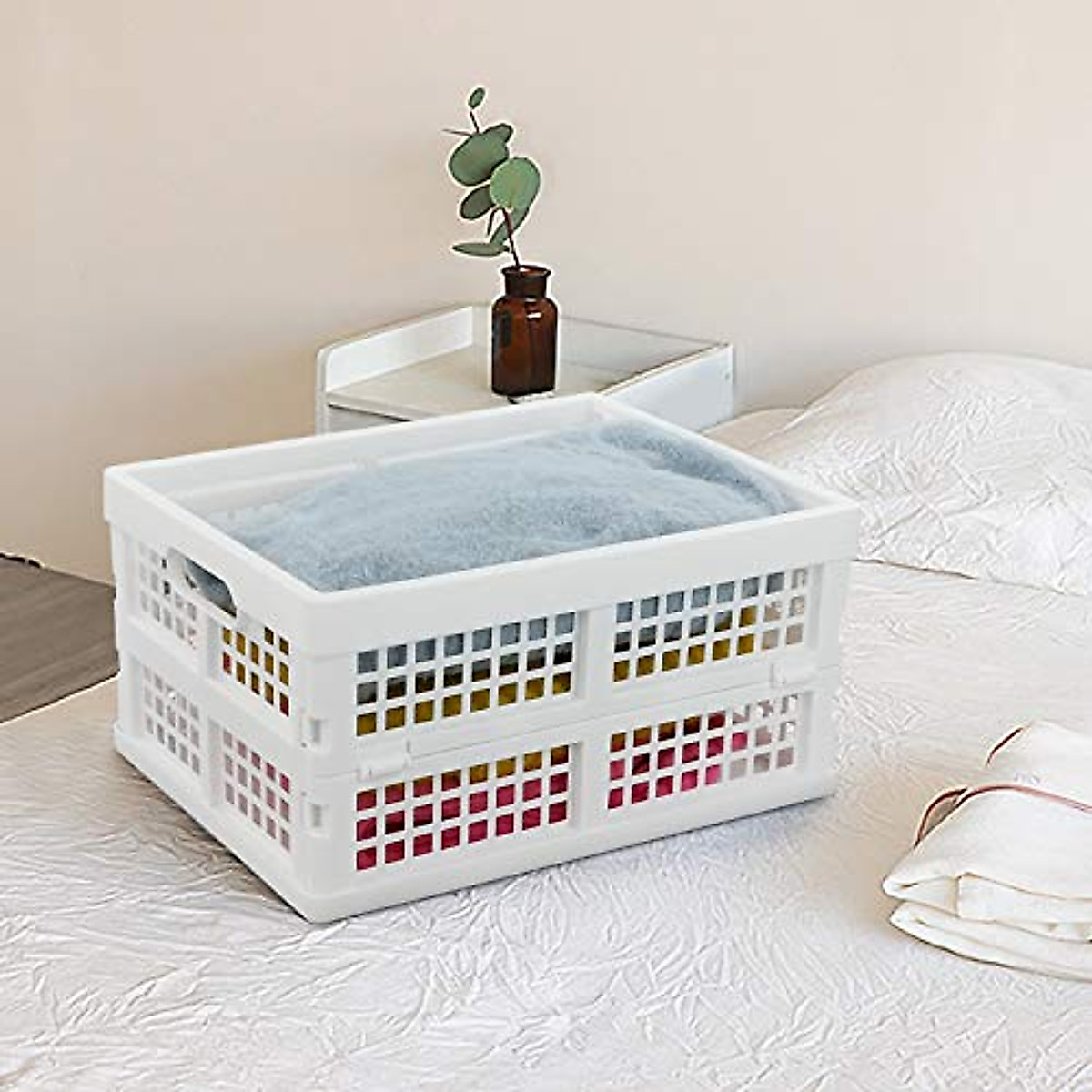 Yarebest 3-Pack 15 Liter Collapsible Crates, Folding Basket Bins for Storage