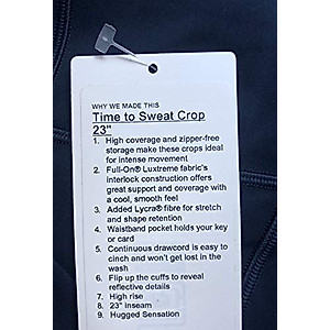 Lululemon TIME to Sweat Crop 23" - TRNV (True Navy) (6)