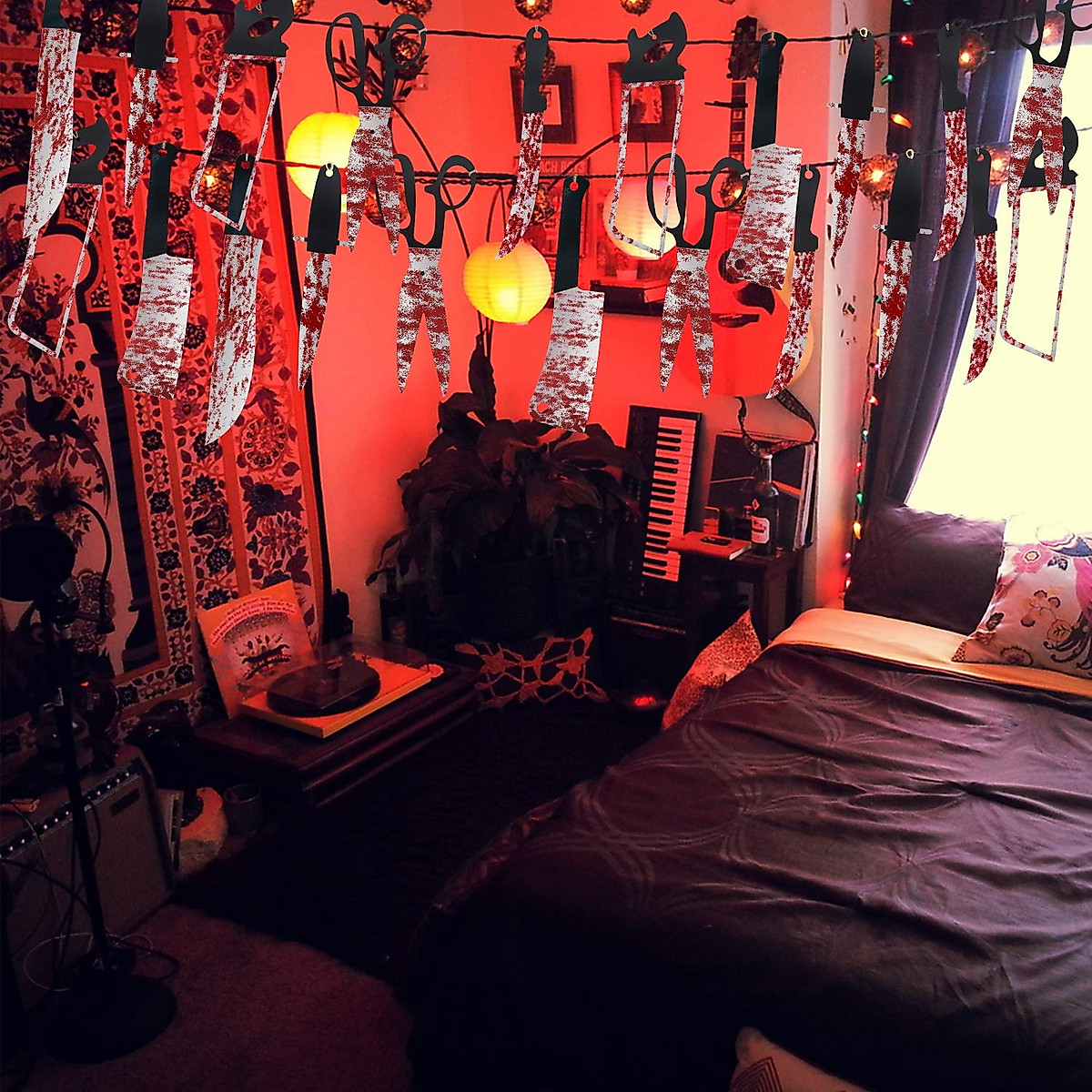 Bloody Weapons Garland Banner - Halloween Zombie Vampire Party Decorations Supplies