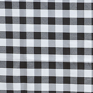 TABLECLOTHSFACTORY Perfect Picnic Inspired Checkered 54" Square Polyester Tablecloths White/Black